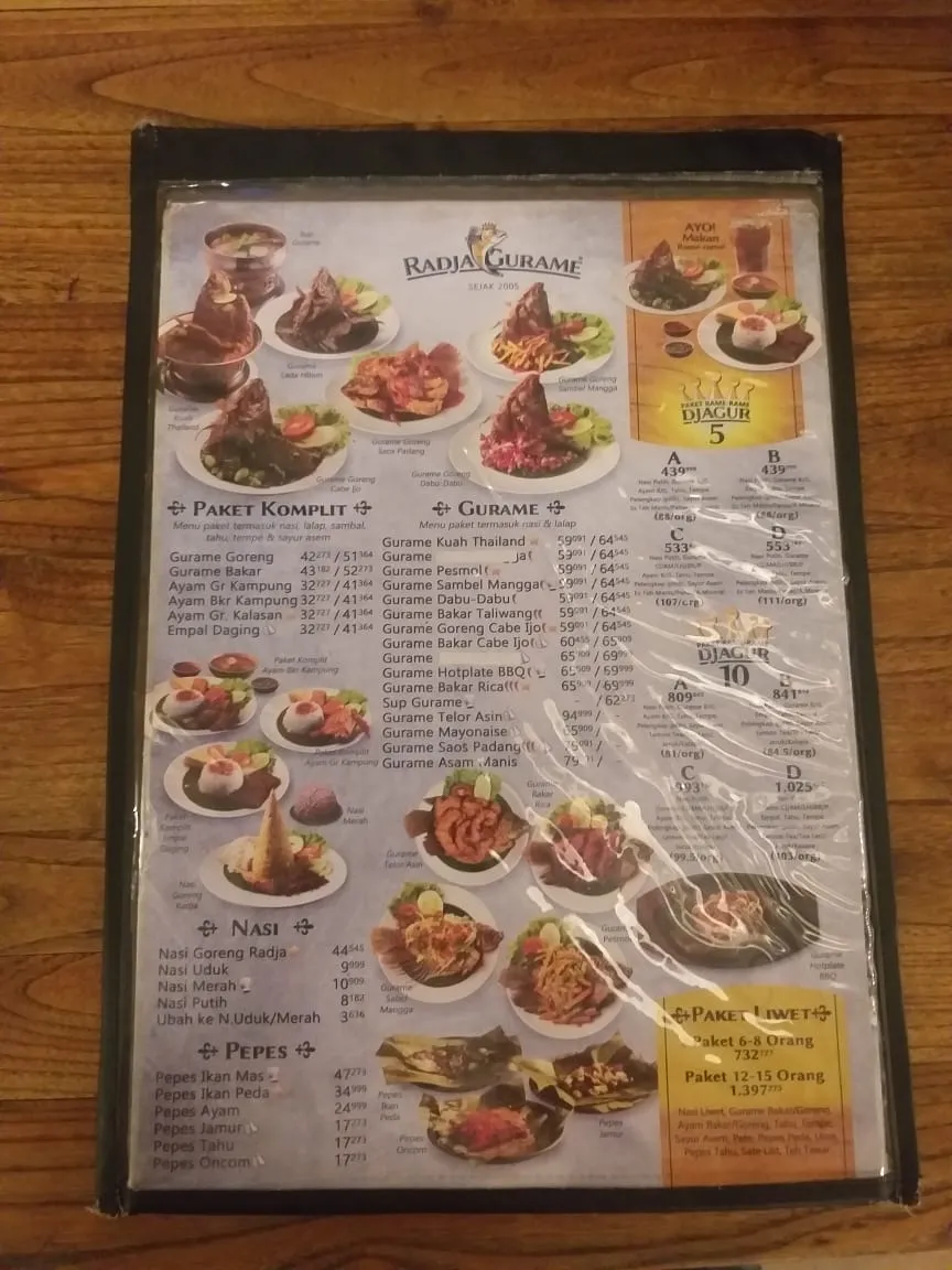 BANYAKNYA MENU PILIHAN IKAN GURAME DI RUMAH MAKAN RADJA GURAME ...
